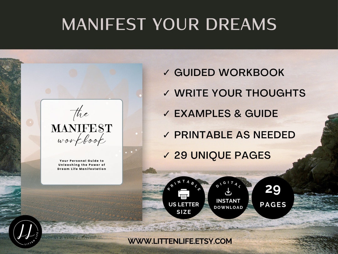 Printable Manifest Workbook Manifest Your Dreams Prompts - Etsy