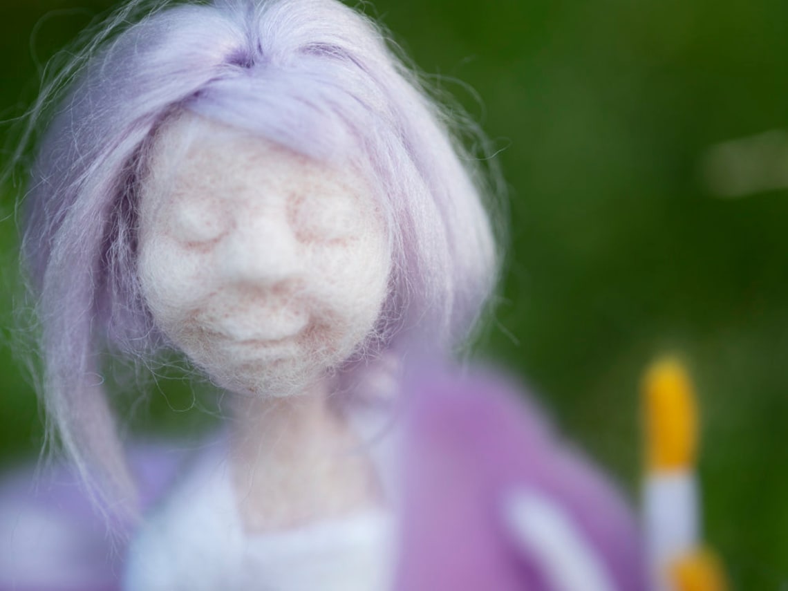 Crocus Fairy With Her Beloved Flowers. Needle Felted Character - Etsy