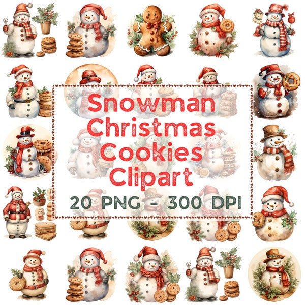 Snowman Clipart - Etsy