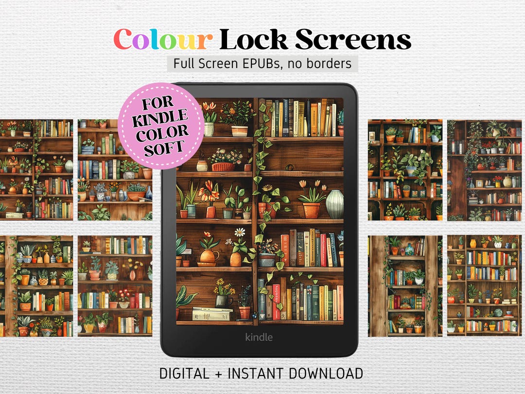 8 Lock Screens for Kindle Colorsoft FULL SCREEN Screensaver | Kindle ...