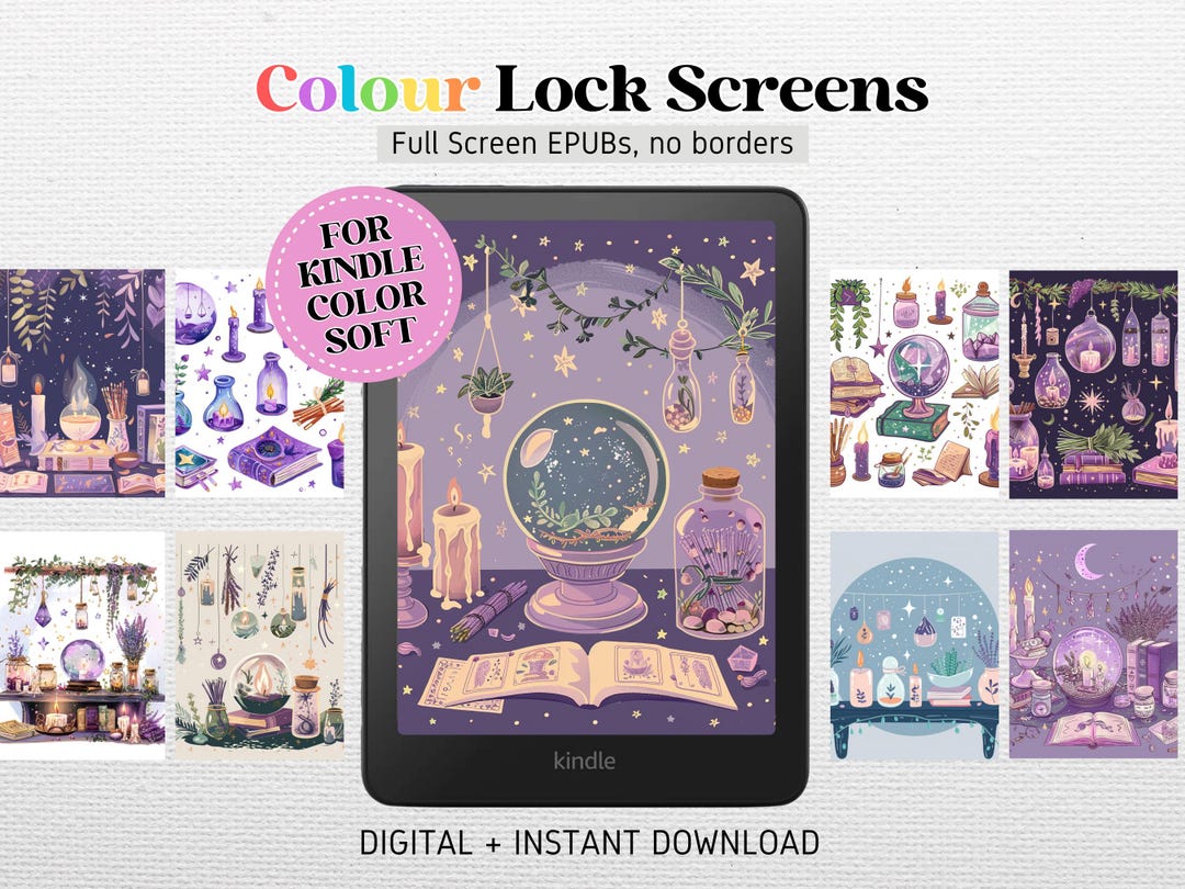 12 Lock Screens for Kindle Colorsoft FULL SCREEN Screensaver | Kindle ...
