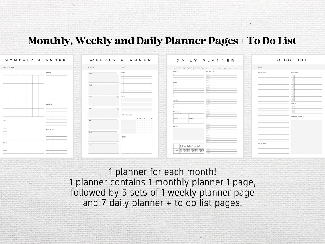 Monthly, Weekly and Daily Planner | Compatible W/ Kindle Scribe ...