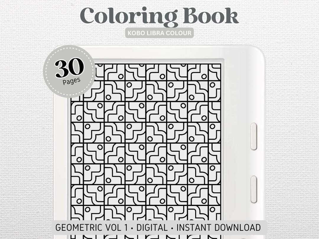 Coloring Book Designed for Kobo Libra Colour | Geometric Vol 1 ...