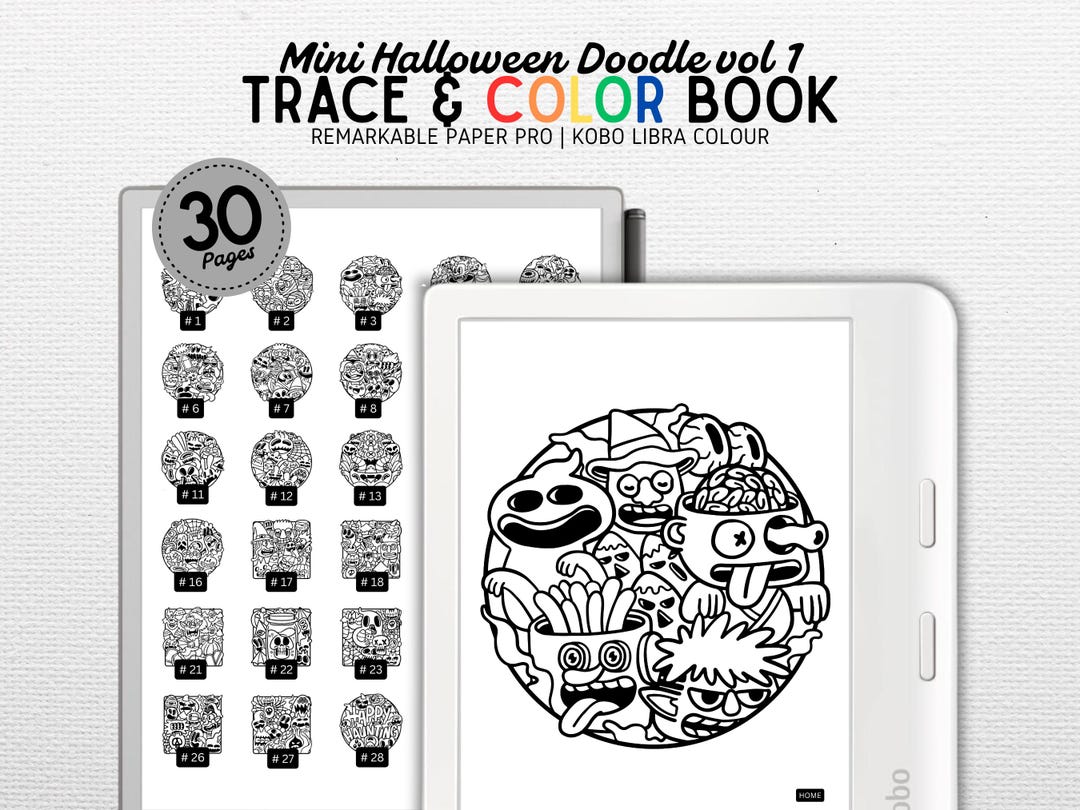 Coloring & Tracing Book for Coloured E-ink Tablets | Compatible With ...