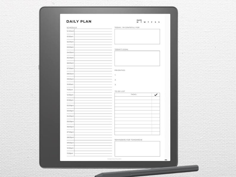 Daily Planner Vol 2 | Compatible With Kindle Scribe, Remarkable, Boox ...