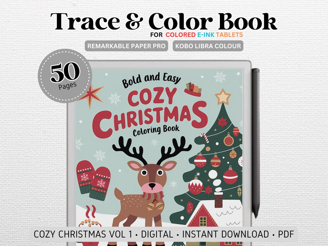 Coloring & Tracing Book for Coloured E-ink Tablets | Compatible With ...