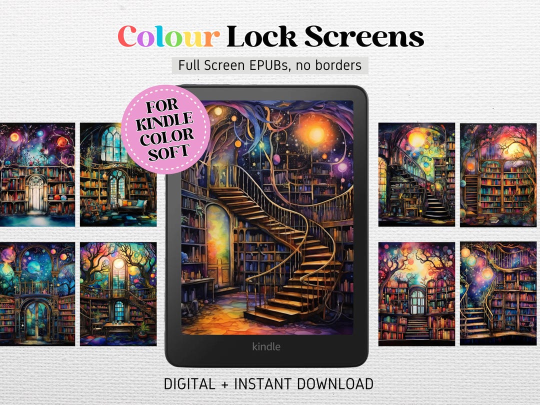 12 Lock Screens for Kindle Colorsoft FULL SCREEN Screensaver | Kindle ...