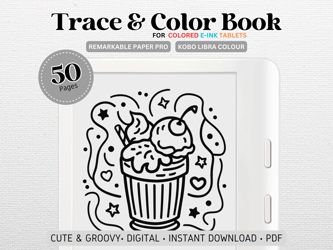 Coloring & Tracing Book for Coloured E-ink Tablets | Compatible With ...