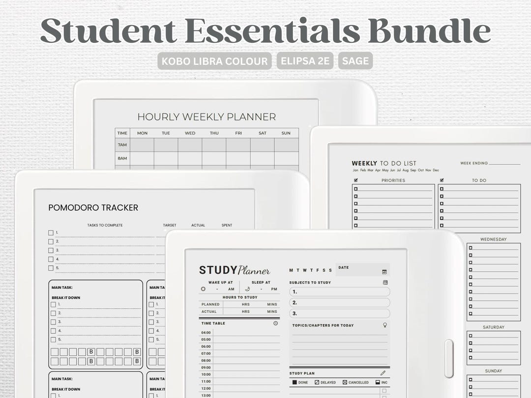 Student Essentials Bundle | Study Planner, Pomodoro, Weekly to Do List, Weekly Planner | for ...