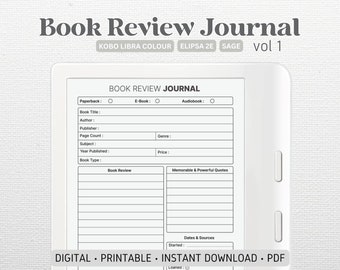 Pomodoro Tracker Designed for Kobo Libra Colour, Elipsa 2E, Sage Vol 1 120 Pages to Do List ...