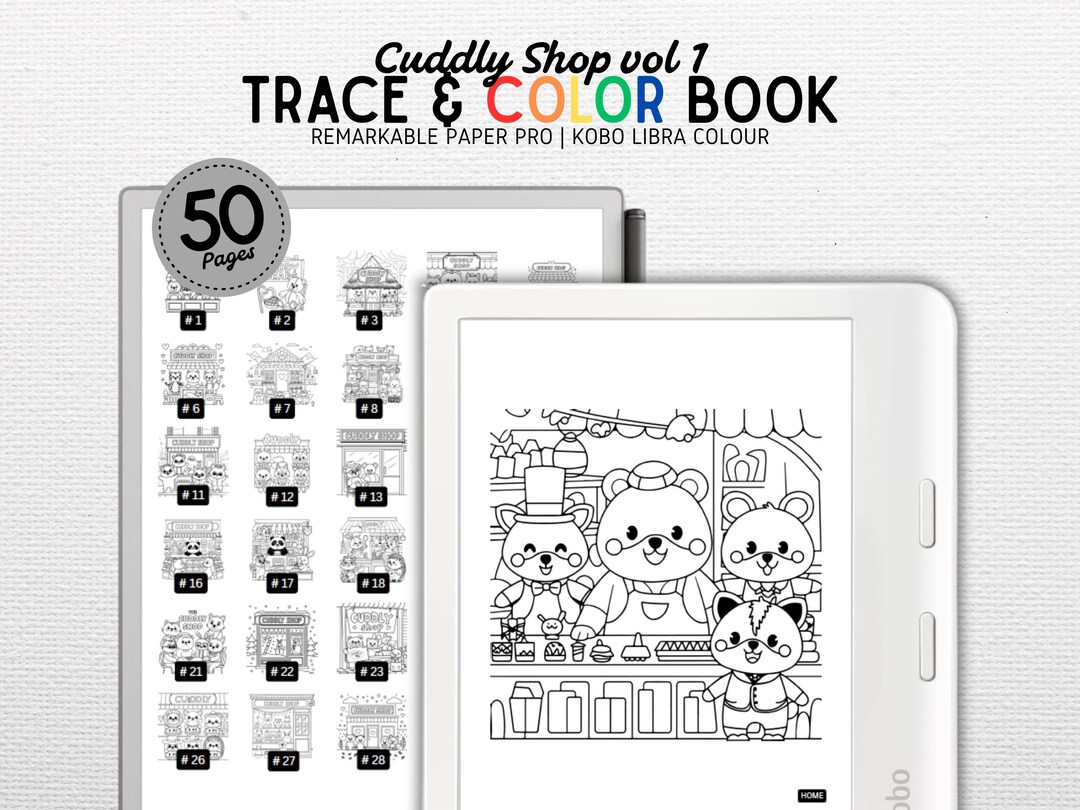 Coloring & Tracing Book for Coloured E-ink Tablets | Compatible With ...