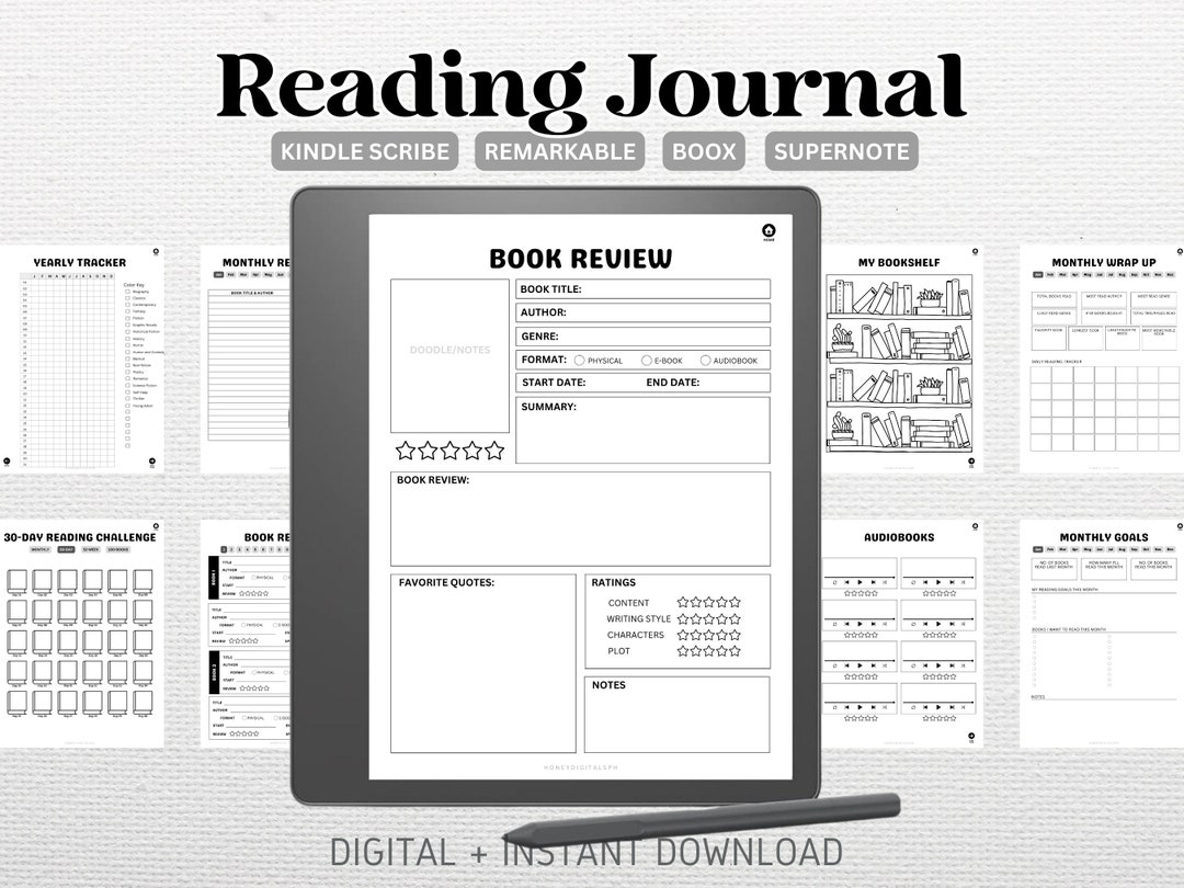 Reading Journal | Compatible With Kindle Scribe, Remarkable, Boox ...