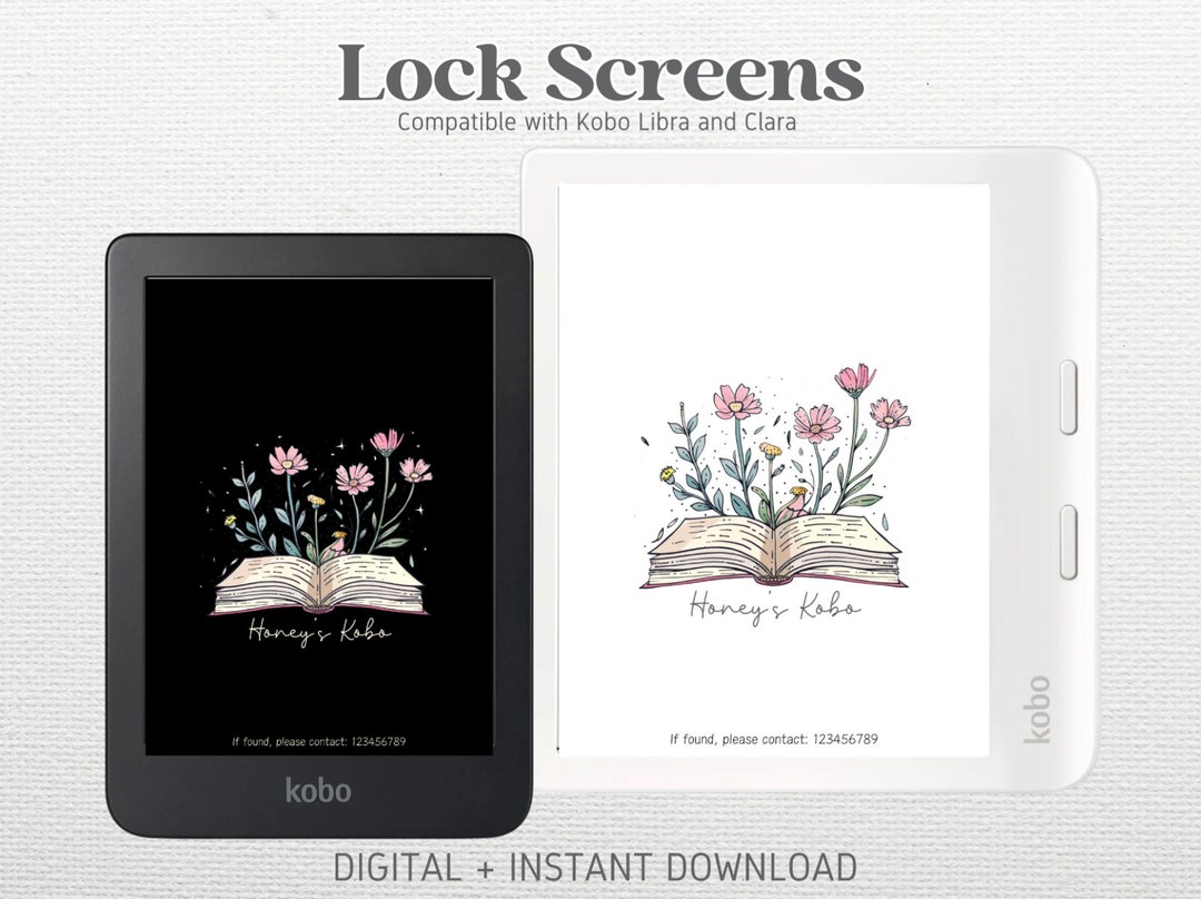 CUSTOM Kobo Lock Screen Screensaver | Custom Wallpaper Book Flowers ...