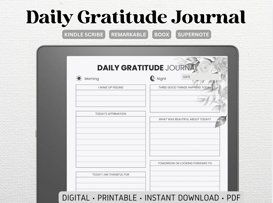 Daily Gratitude Journal Vol 1 Compatible With Kindle Scribe, Remarkable ...