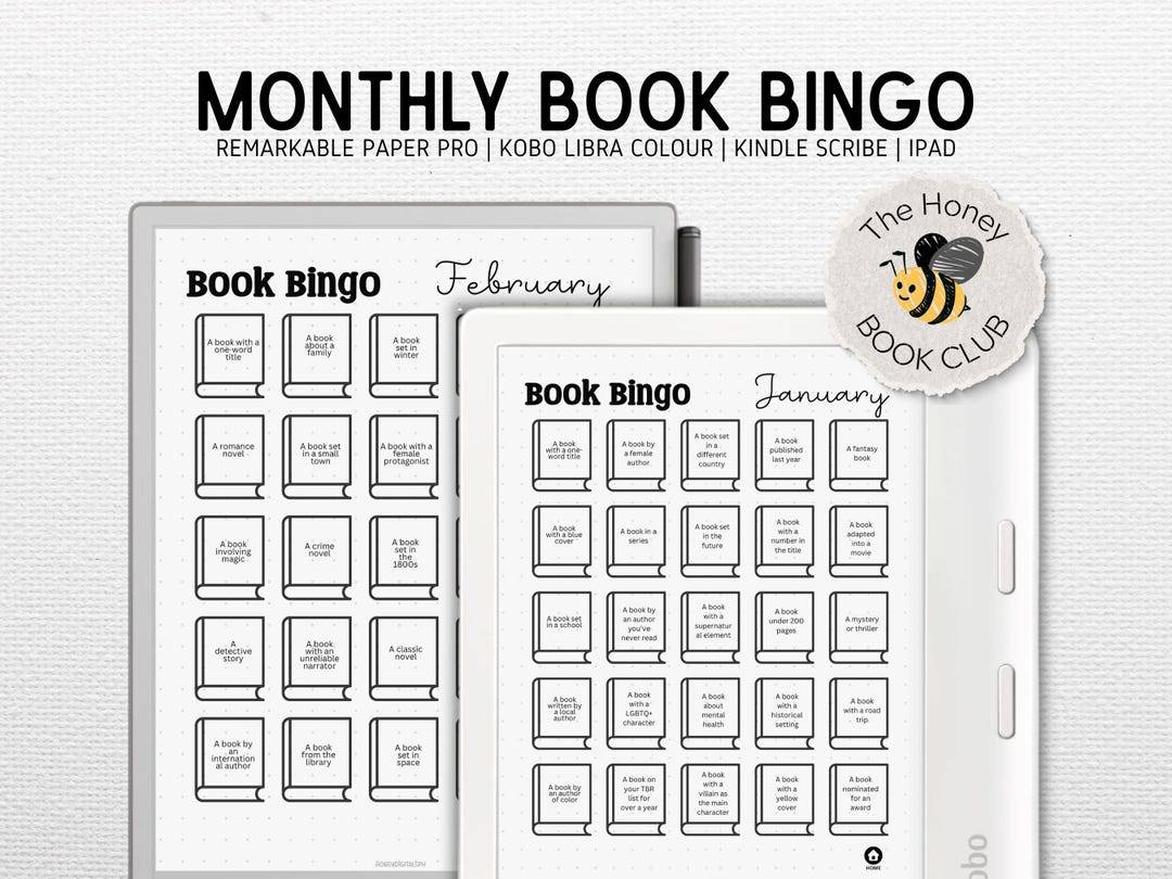 Monthly Book Bingo | Remarkable Paper Pro, Kobo Libra Colour, Kindle ...