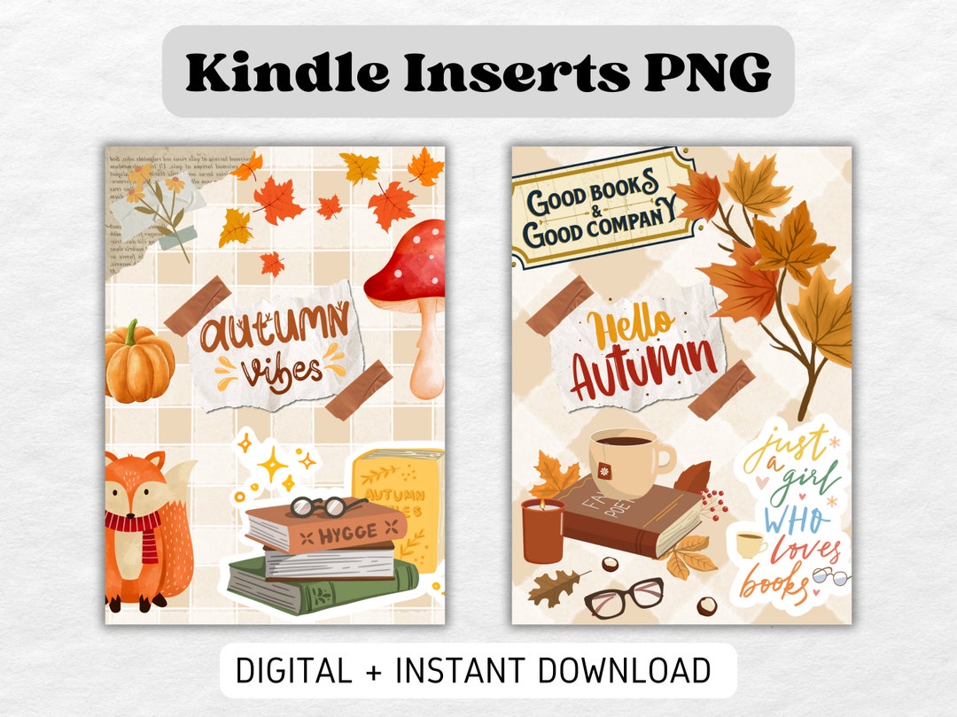 Kindle Printable Cardstock Clear Case Inserts Autumn Themed Background ...