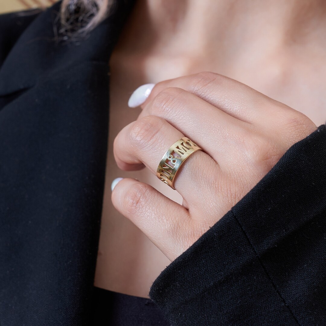 14K Gold Name Ring, Custom Name Ring, Wedding Bride Jewelry ...