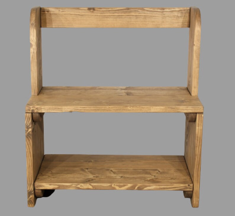 Handmade Solid Wood Hall Bench Seat With Storage Shelf, Rustic Style ...