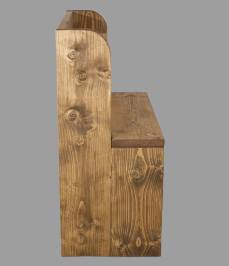 Handmade Solid Wood Hall Bench Seat With Storage Shelf, Rustic Style ...