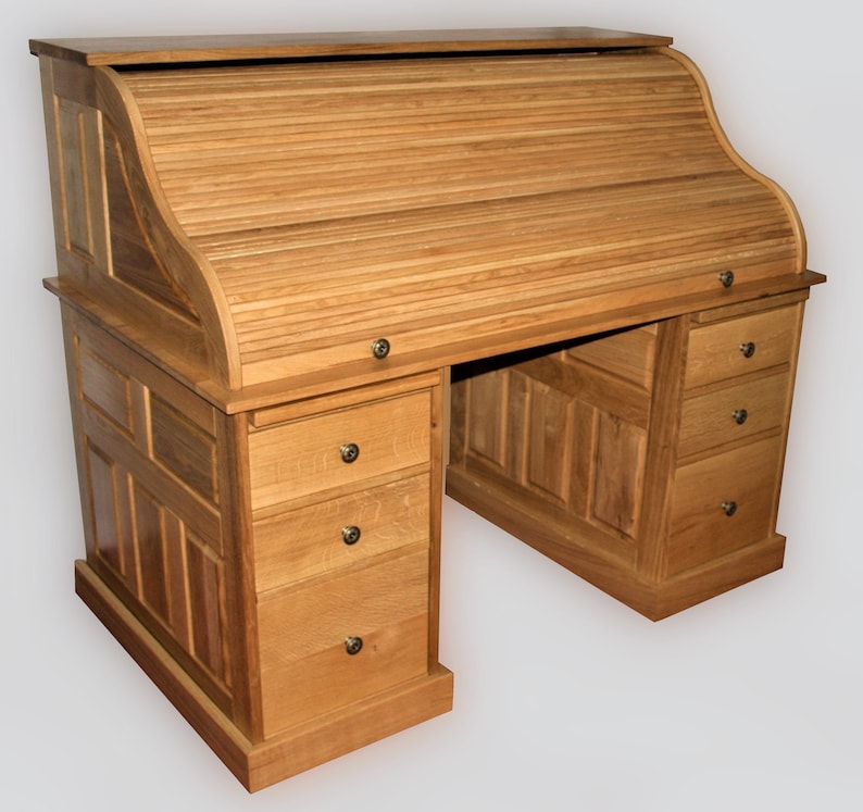 Traditional Oak Roll Top Desk - Etsy