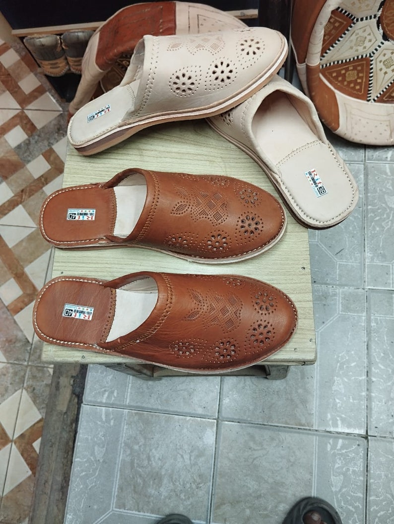 Traditional Moroccan Balgha Leather Shoes Slippers for Adults - Etsy
