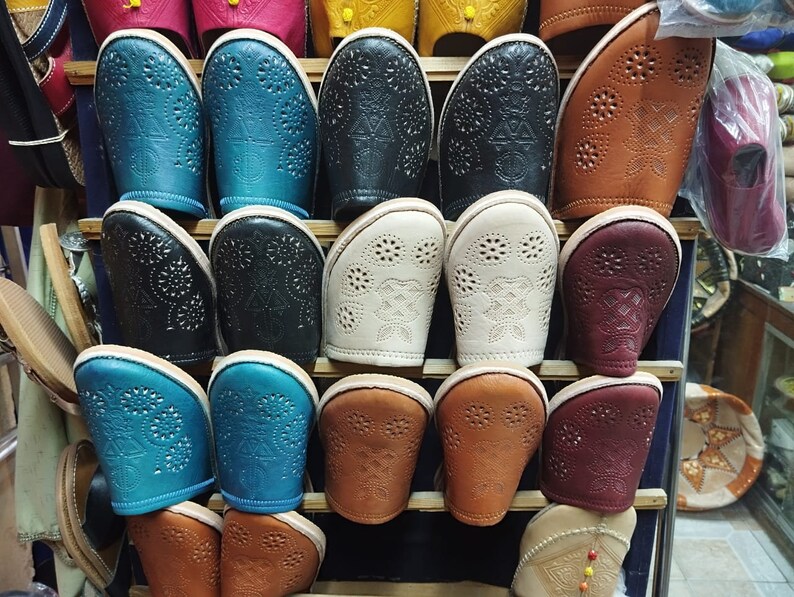 Traditional Moroccan Balgha Leather Shoes Slippers for Adults - Etsy