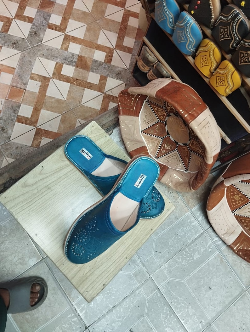 Traditional Moroccan Balgha Leather Shoes Slippers for Adults - Etsy