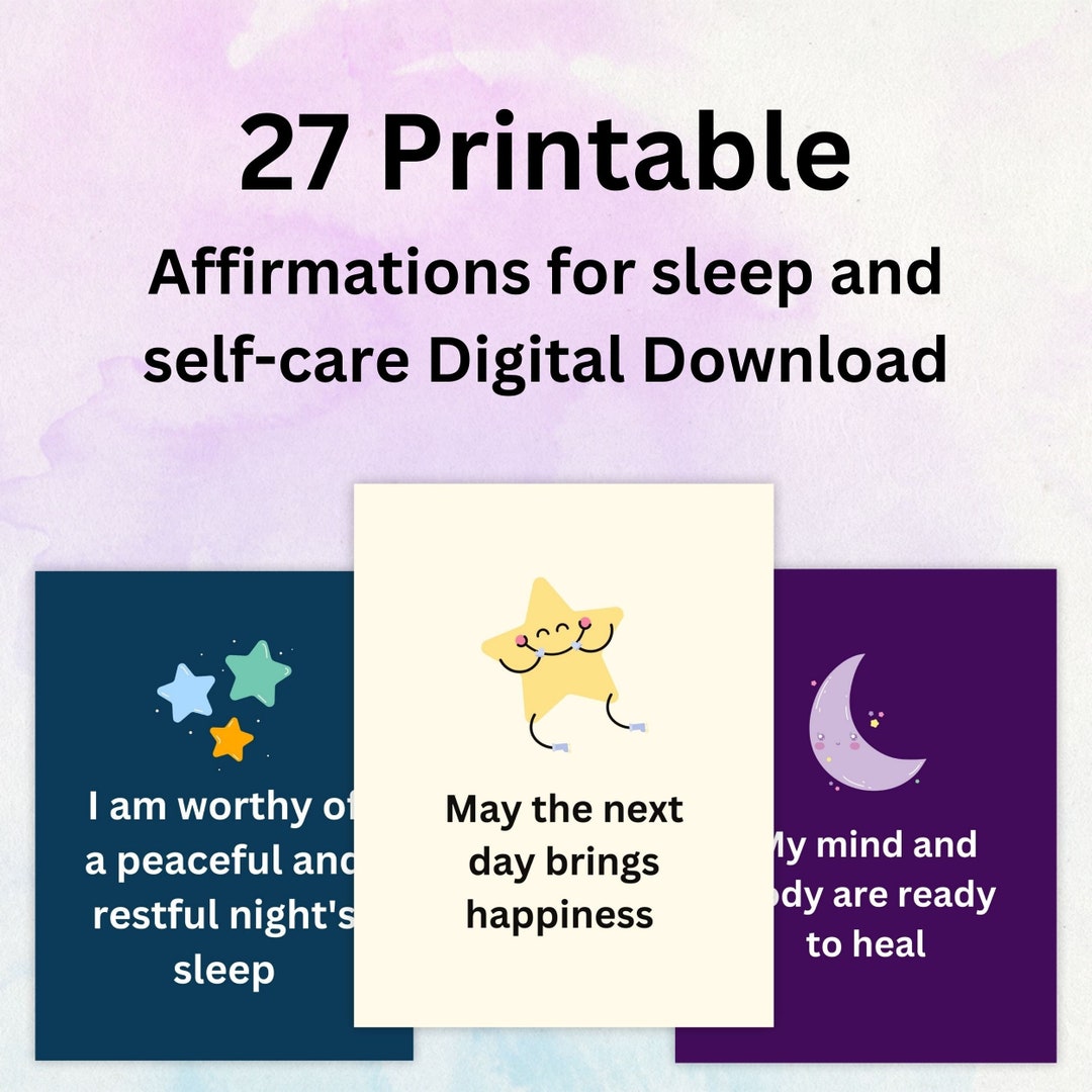 27 Printable Daily Sleep Affirmation Cards, Kids Positivity Cards ...