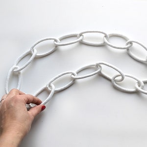 White Maxi Chain Necklace/ Chunky Chain/ Eco Friendly Necklace/ White ...