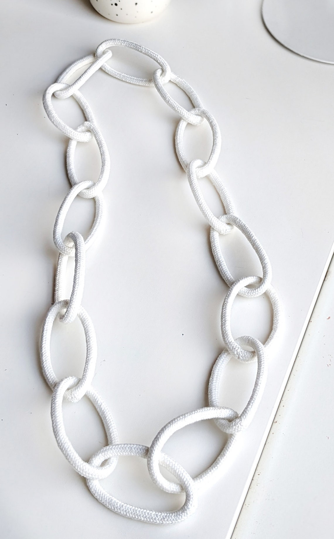 White Maxi Chain Necklace/ Chunky Chain/ Eco Friendly Necklace/ White ...