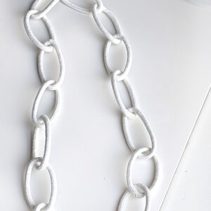 White Maxi Chain Necklace/ Chunky Chain/ Eco Friendly Necklace/ White ...