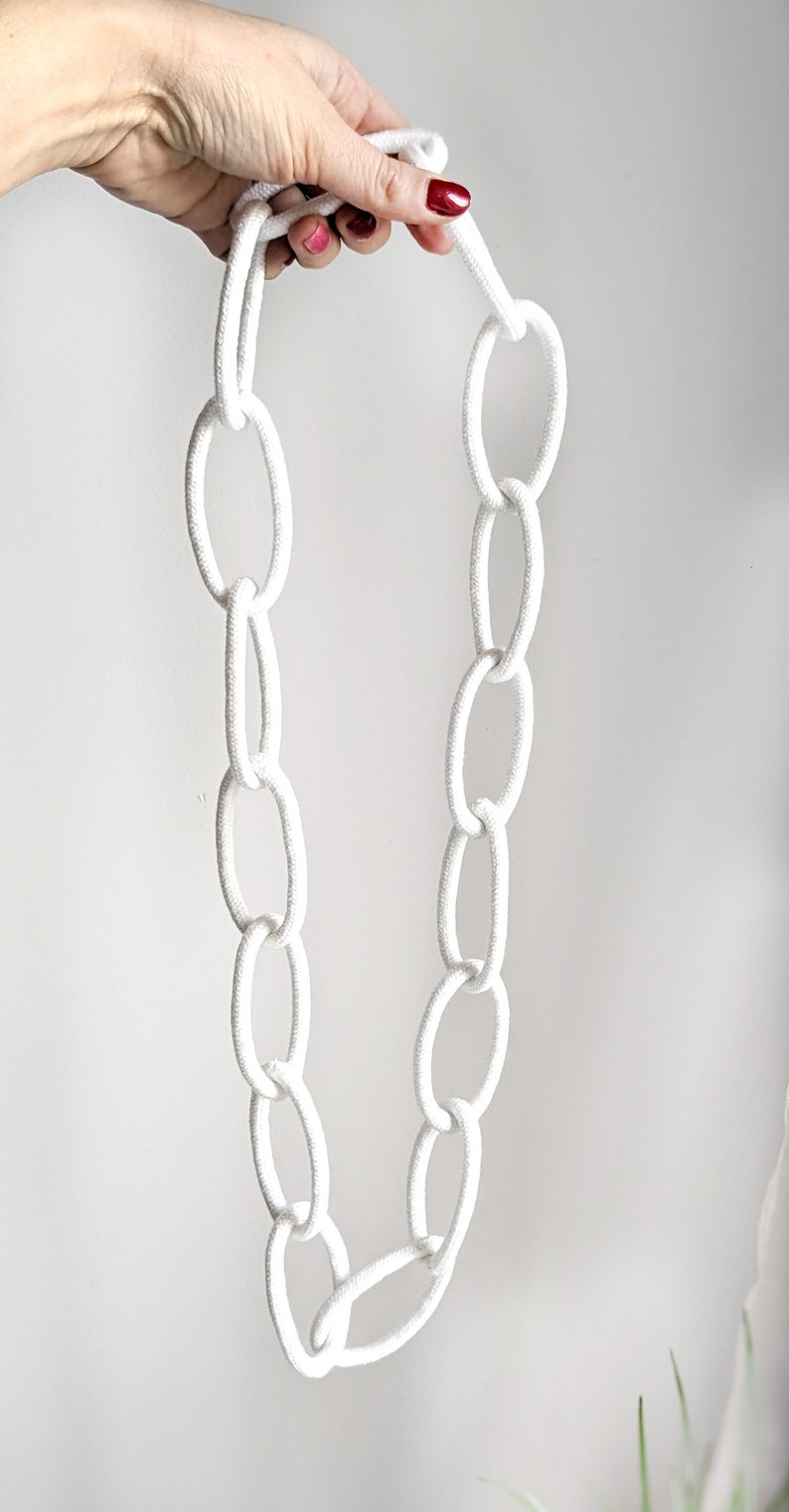 White Maxi Chain Necklace/ Chunky Chain/ Eco Friendly Necklace/ White ...