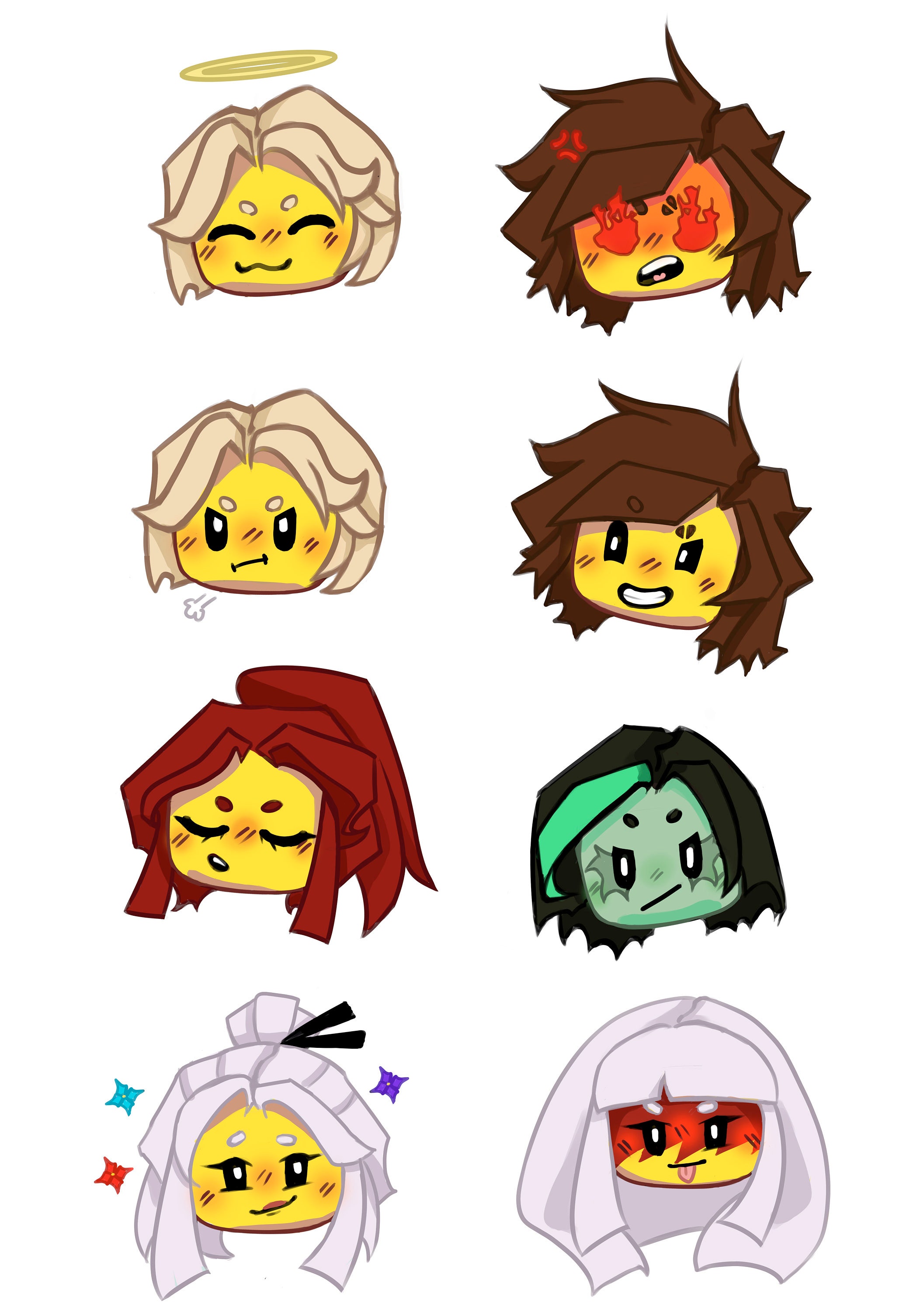 Ninjago Head Stickers - Etsy