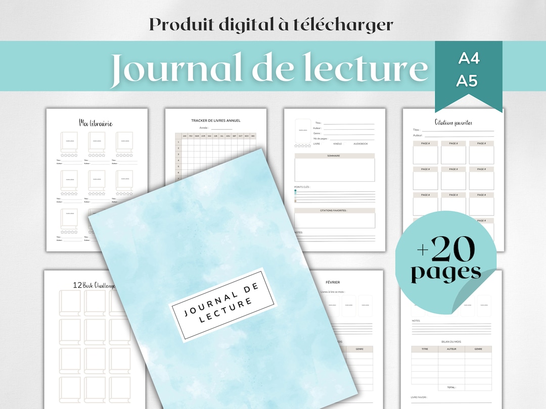 Plannificateur de lecture, journal de lecture, fiches de lecture en ...