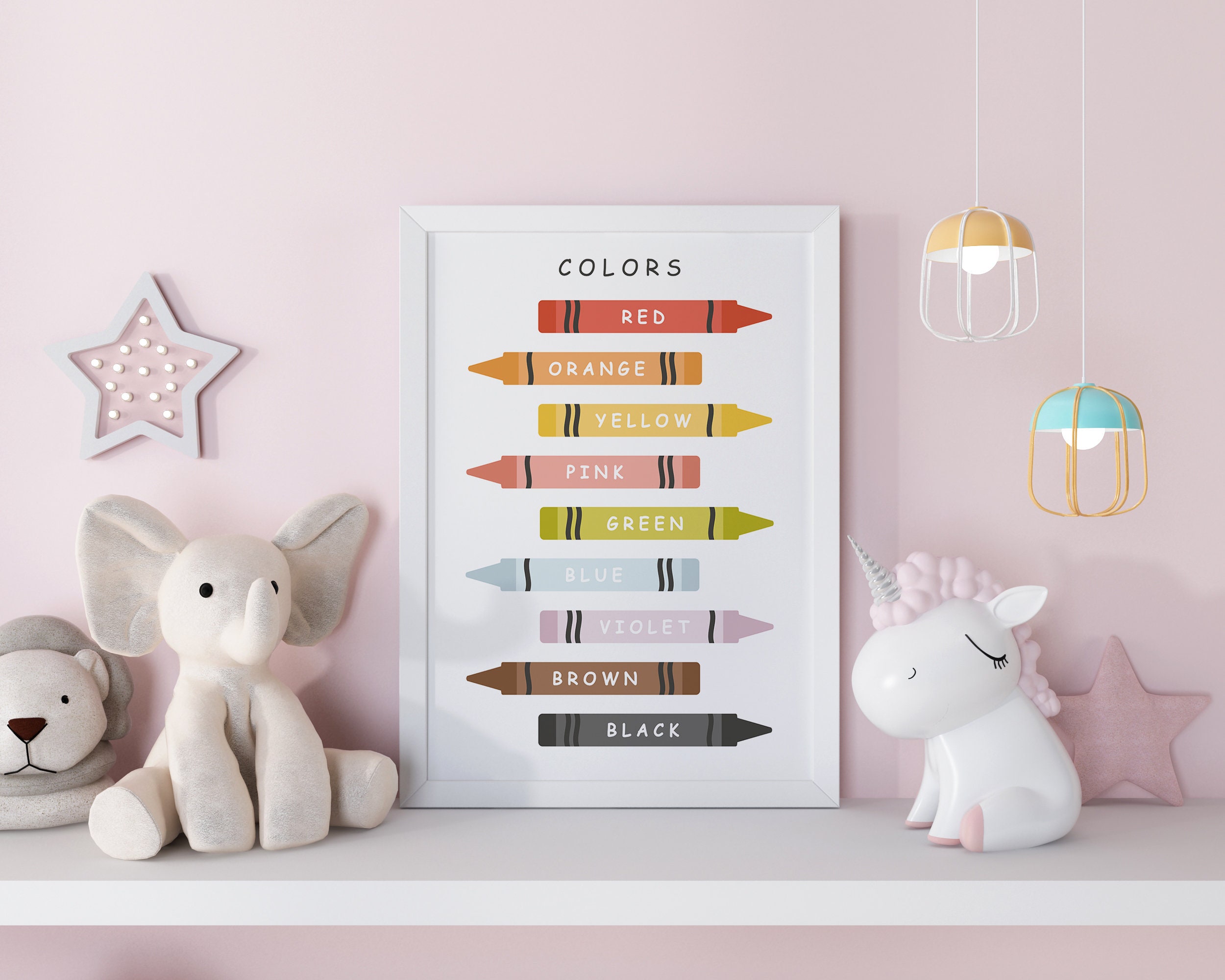 Educational Colors Poster Printable Colors Wall Art Rainbow - Etsy