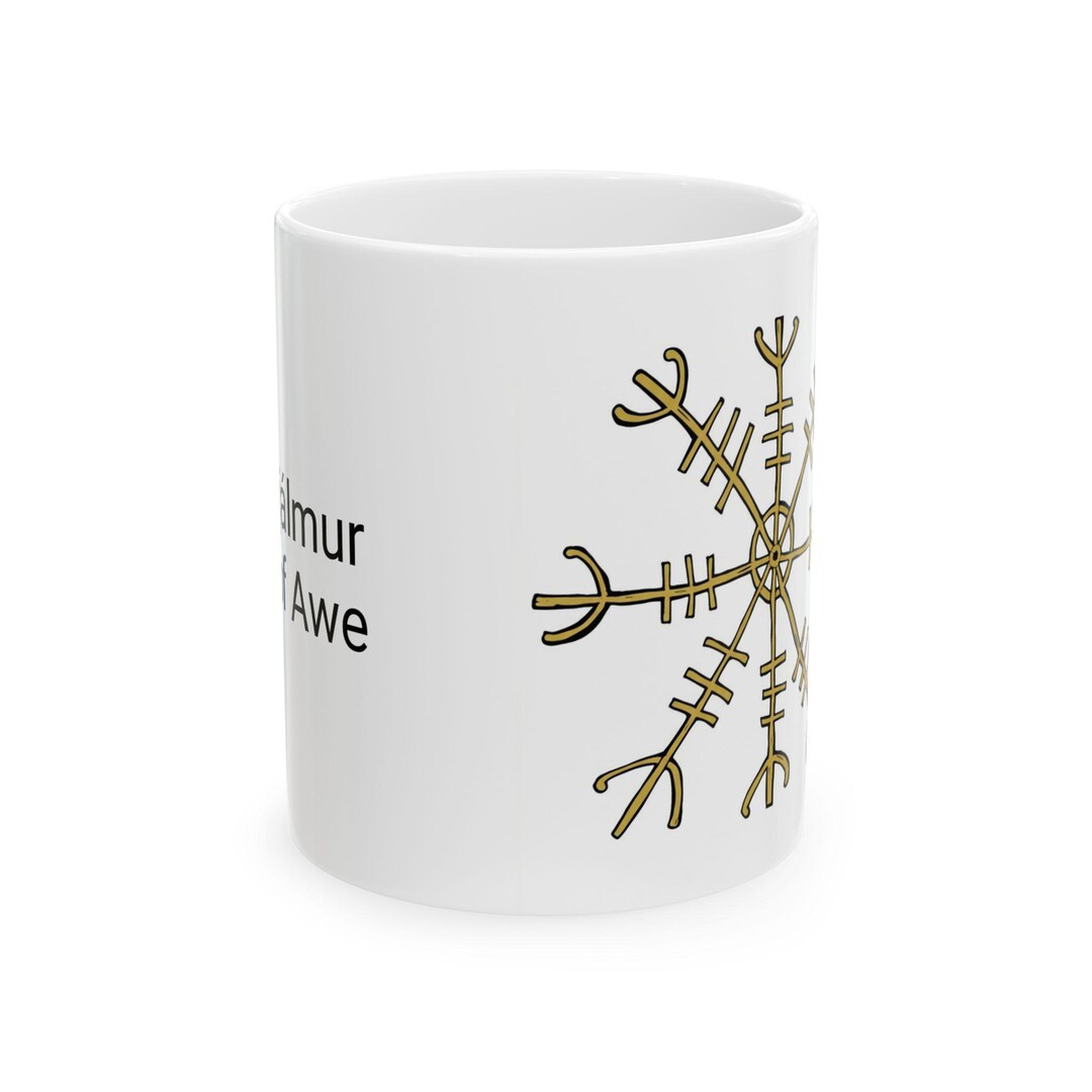 Viking Rune Ceramic Mug, Nordic Symbol of Fear, 11oz 15oz Coffee Cup ...