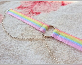 Pride Flag Choker Rainbow Necklace LGBTQ Bi Lesbian Gay - Etsy