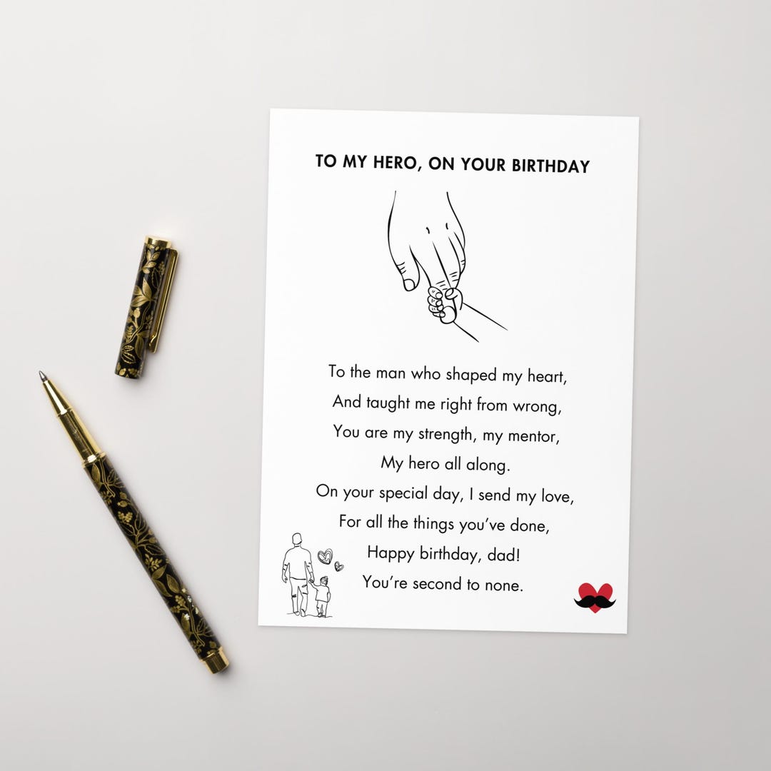 Happy Birthday, Dad | Heartfelt Birthday Card for Dad | Poem Inside ...