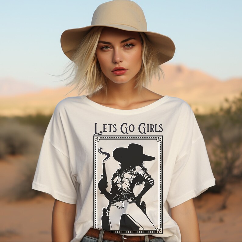 Lets Go Girls Cowgirl County Shirt Oversized Wild West Rodeo Etsy Uk