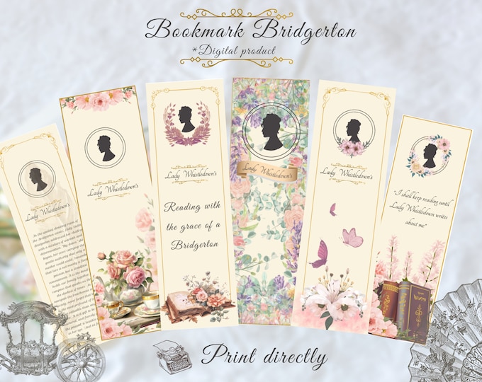Digital Bridgerton Bookmarks Printable Digital Product Bridgerton ...