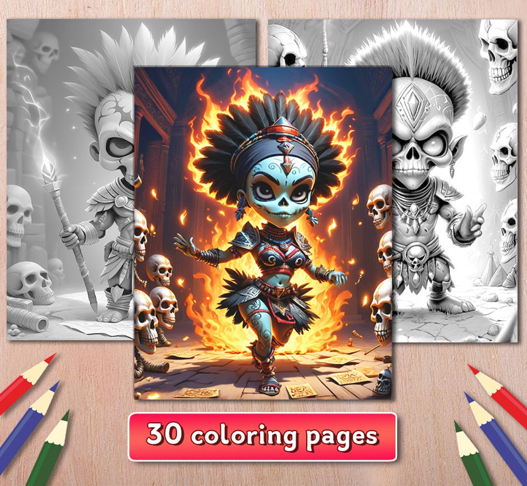 Mystical Voodoo Priests Coloring Pages, Voodoo Coloring Book for Adults ...