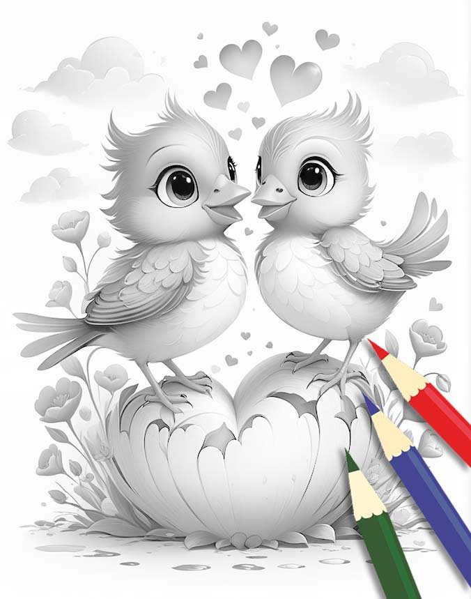 30 Cute Floral Baby Animal Coloring Pages Adult and Kids, Grayscale ...