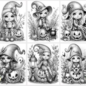 30 Halloween Gnome Girl Coloring Pages, Printable Pumpkin Garden Gnome ...