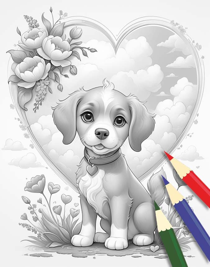 30 Cute Floral Baby Animal Coloring Pages Adult and Kids, Grayscale ...