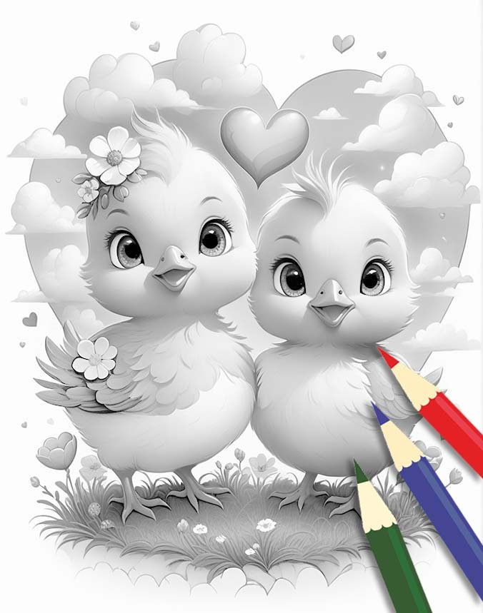 30 Cute Floral Baby Animal Coloring Pages Adult and Kids, Grayscale ...