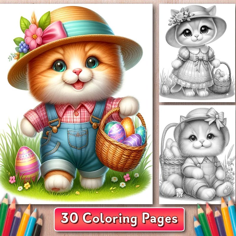 Cat Coloring Page - Etsy