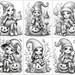 Halloween Gnome Girl Coloring Book: 30 Printable Pumpkin Garden Pages ...