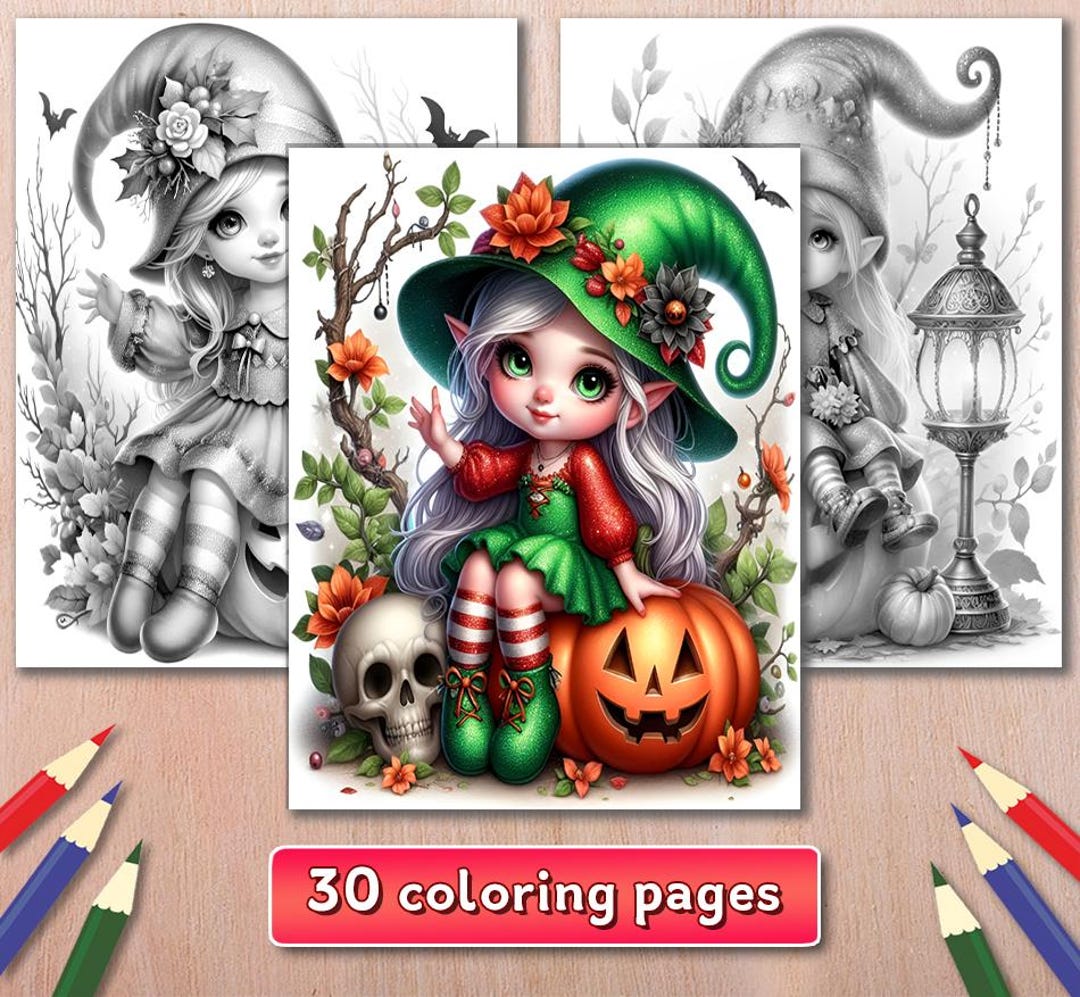 30 Halloween Gnome Girl Coloring Pages, Printable Pumpkin Garden Gnome ...