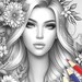 30 Blooming Lady Coloring Pages, Beautiful Women With Flowers Coloring ...