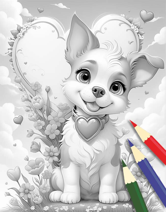 30 Cute Floral Baby Animal Coloring Pages Adult and Kids, Grayscale ...